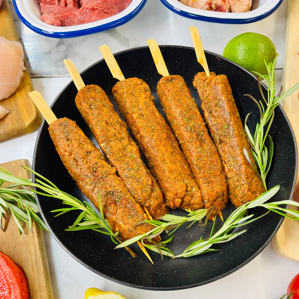 8 Freshly Made Lamb & Mint Kofta Kebabs